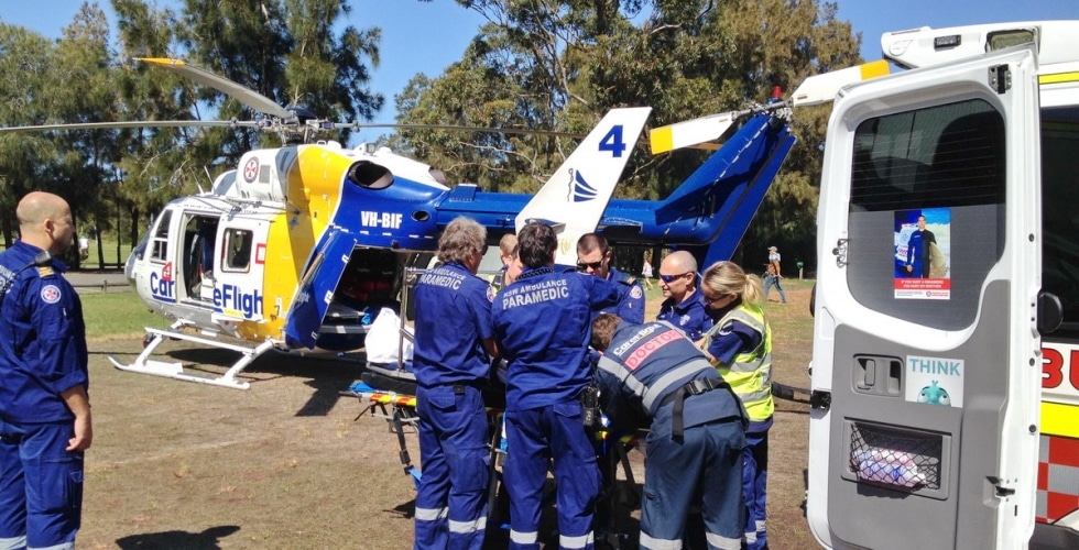 Man airlifted after five metre balcony fall - CareFlight