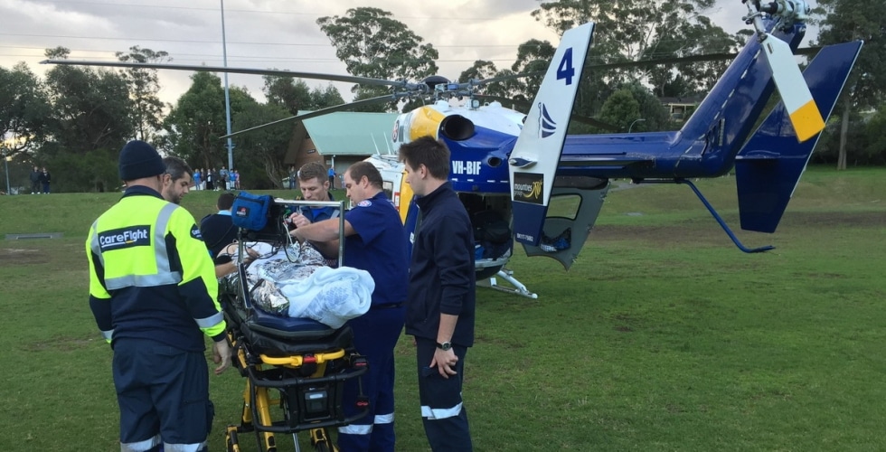Man airlifted after being trapped under tree - CareFlight