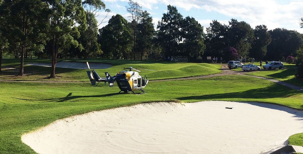 Golfer escapes serious injury after being hit by golf ball - CareFlight