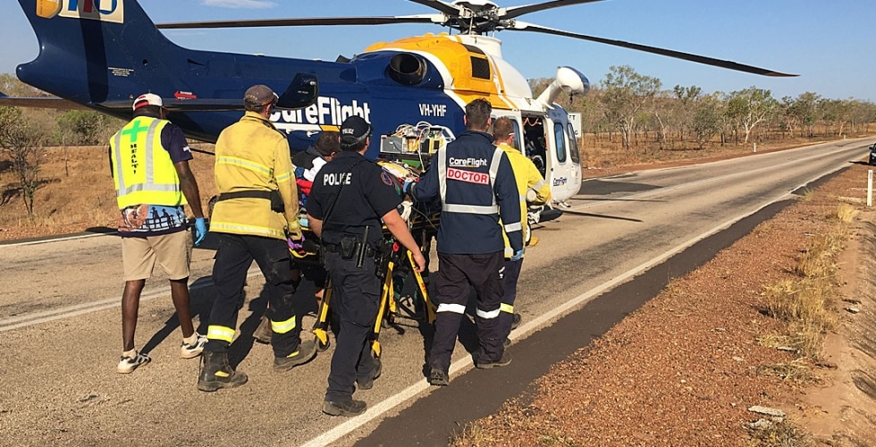 Multiple injuries man flown from Stuart Highway crash - CareFlight